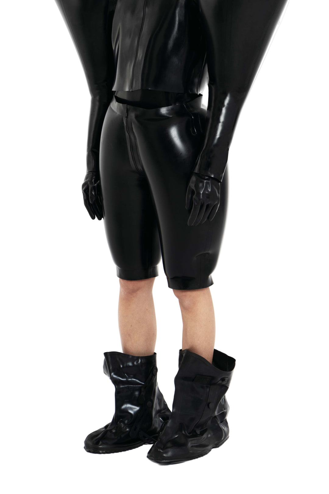 Inflatable Trousers | Black, striped, balloon trousers by HARRI London