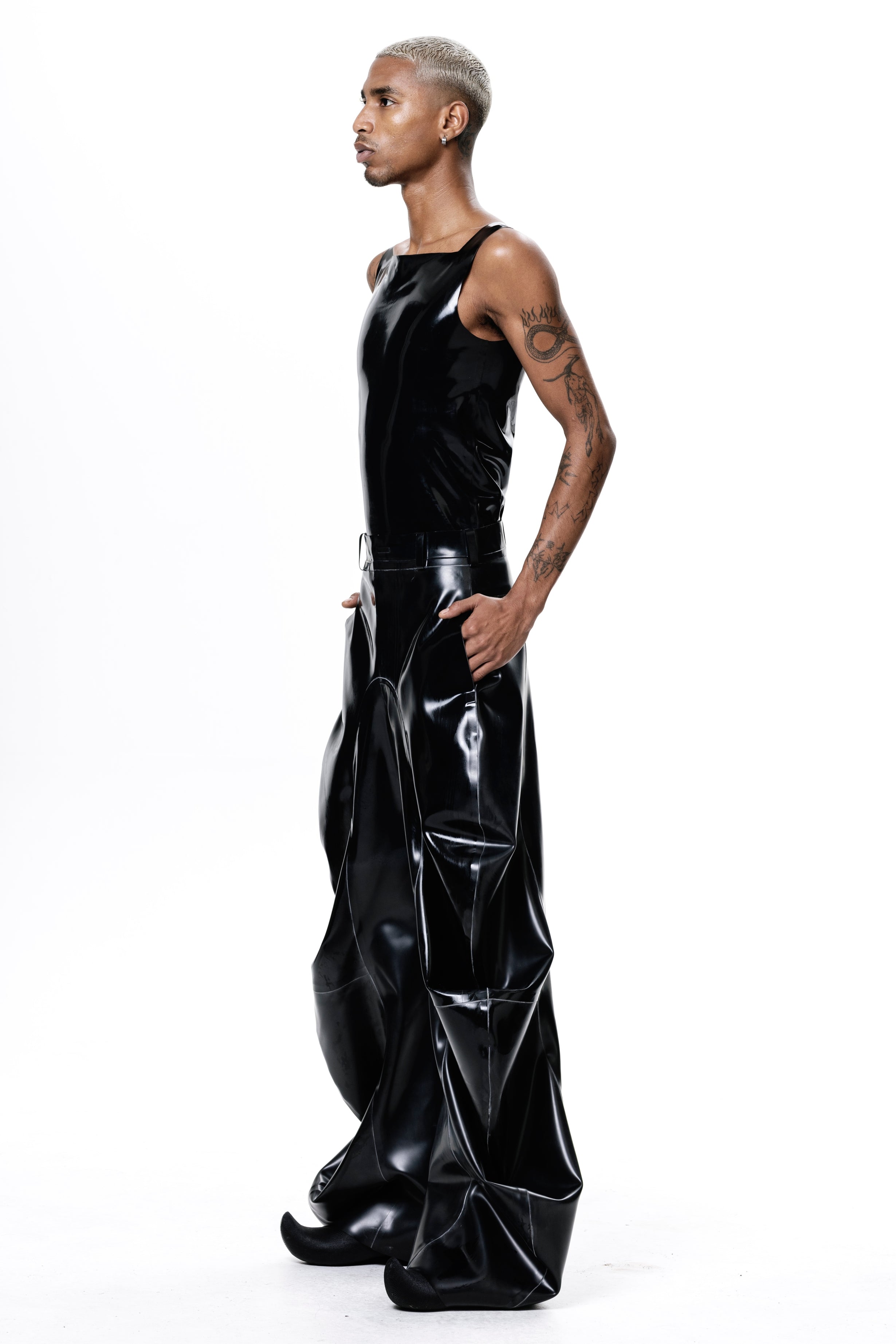 Black Deflated Trousers | Sculptural Trousers | HARRI London